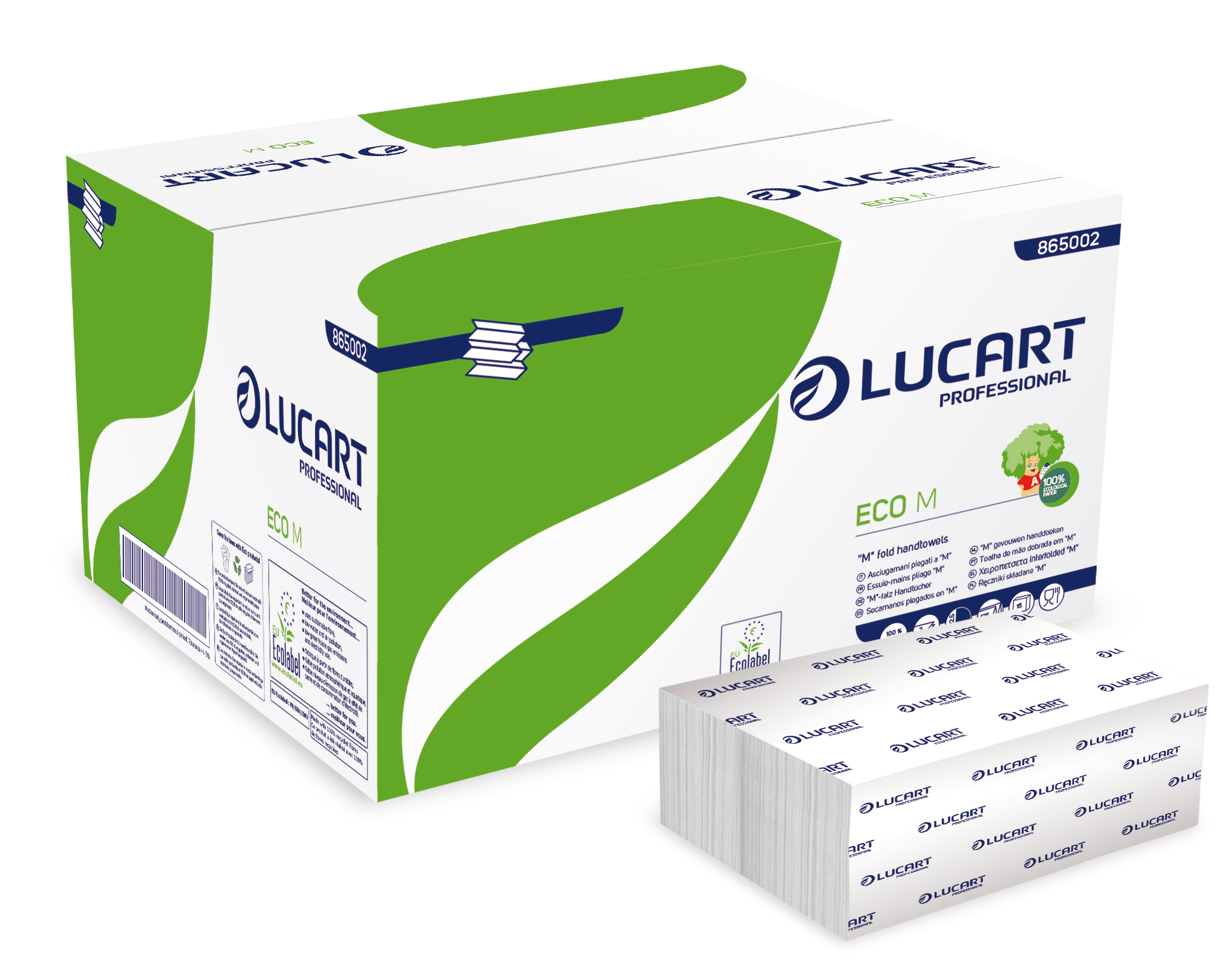 LUCART ECO M Falthandtücher, 22,5x32, 2-lg., 1.875 Blatt | Interfold ...